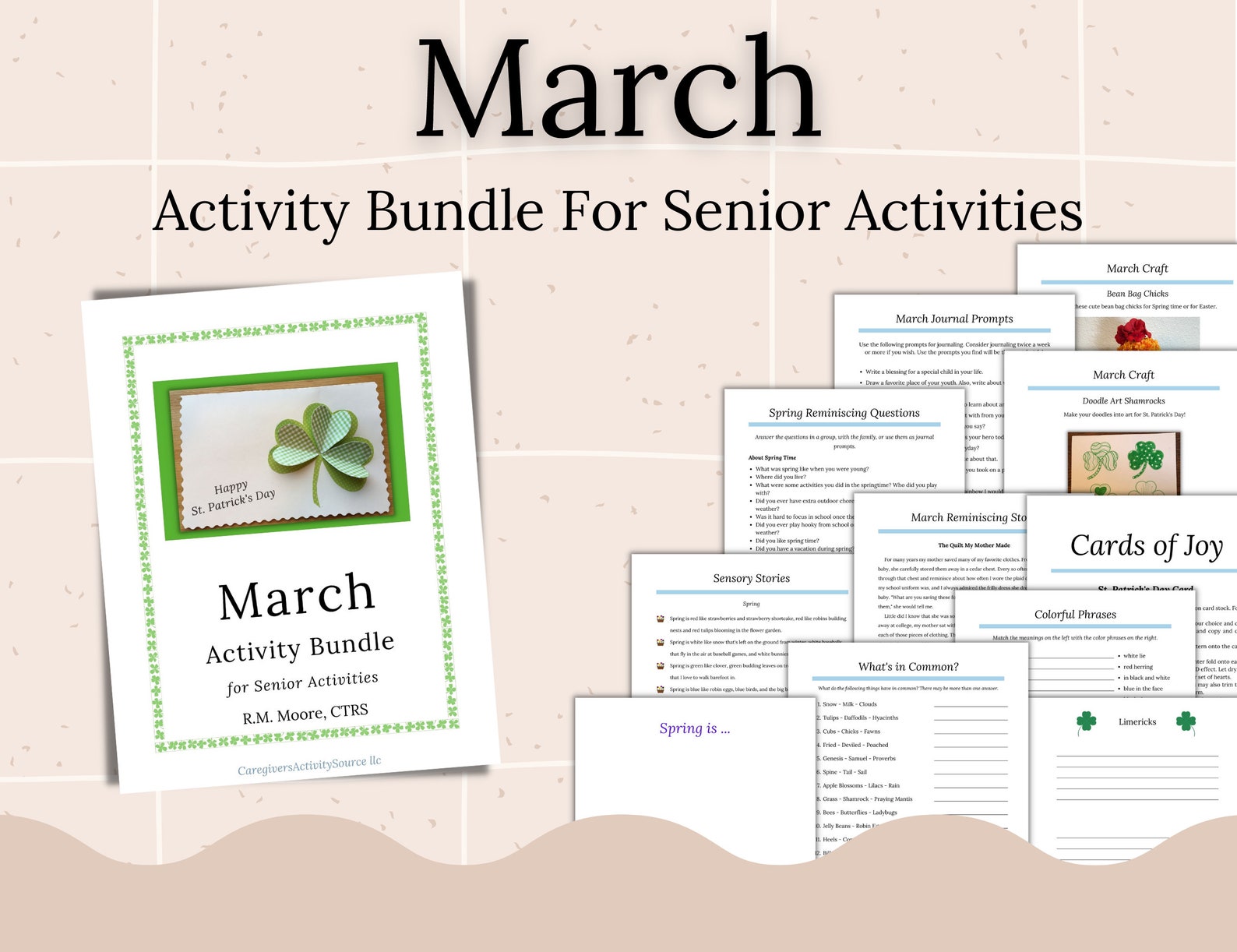March Activity Bundle for Senior Activities, Reminiscing, Sensory ...