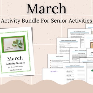 March Activity Bundle for Senior Activities, Reminiscing, Sensory ...