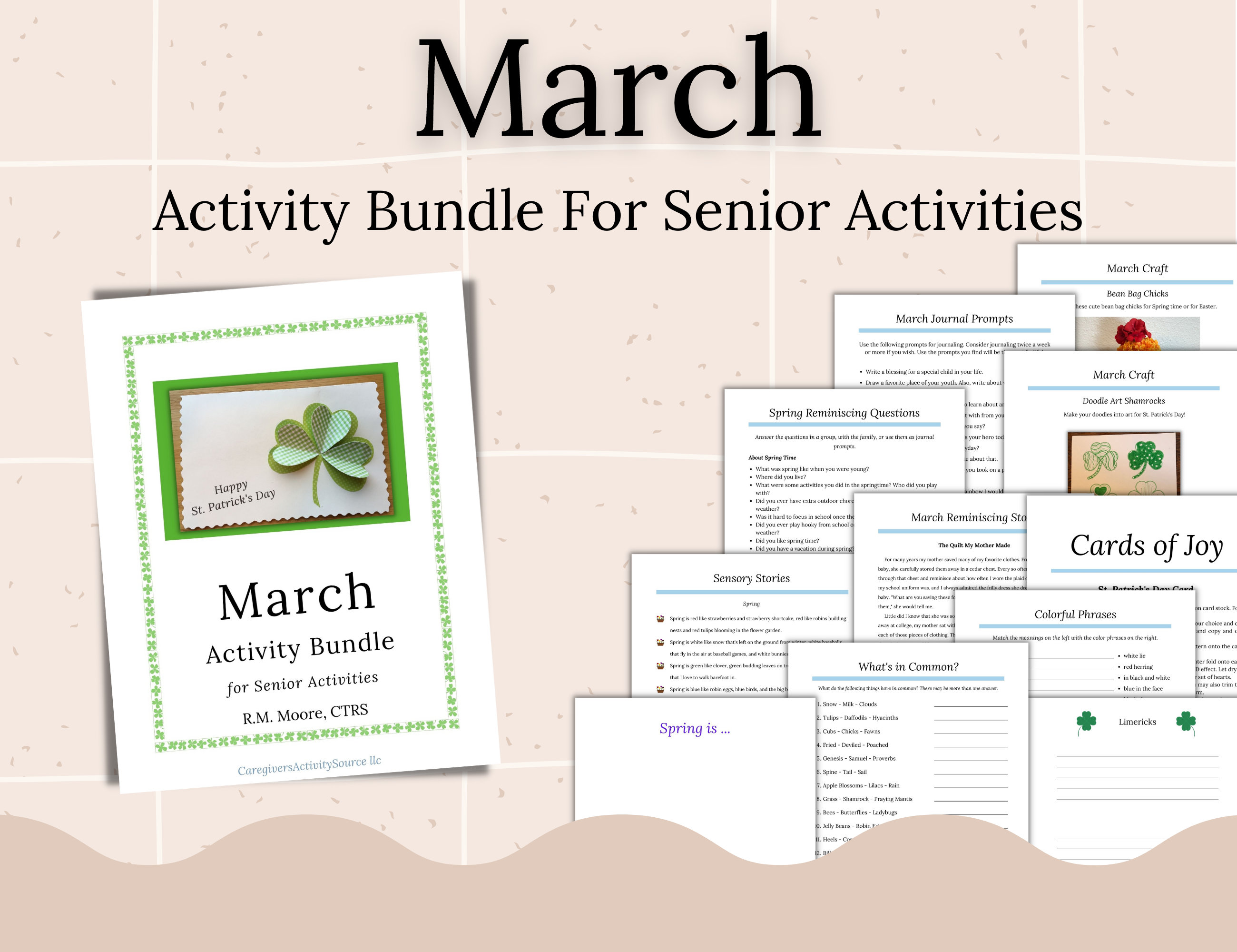 March Activity Bundle for Senior Activities, Reminiscing, Sensory ...