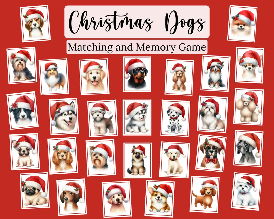 Christmas Matching/memory Game Printable for Kids and Seniors, Holiday ...