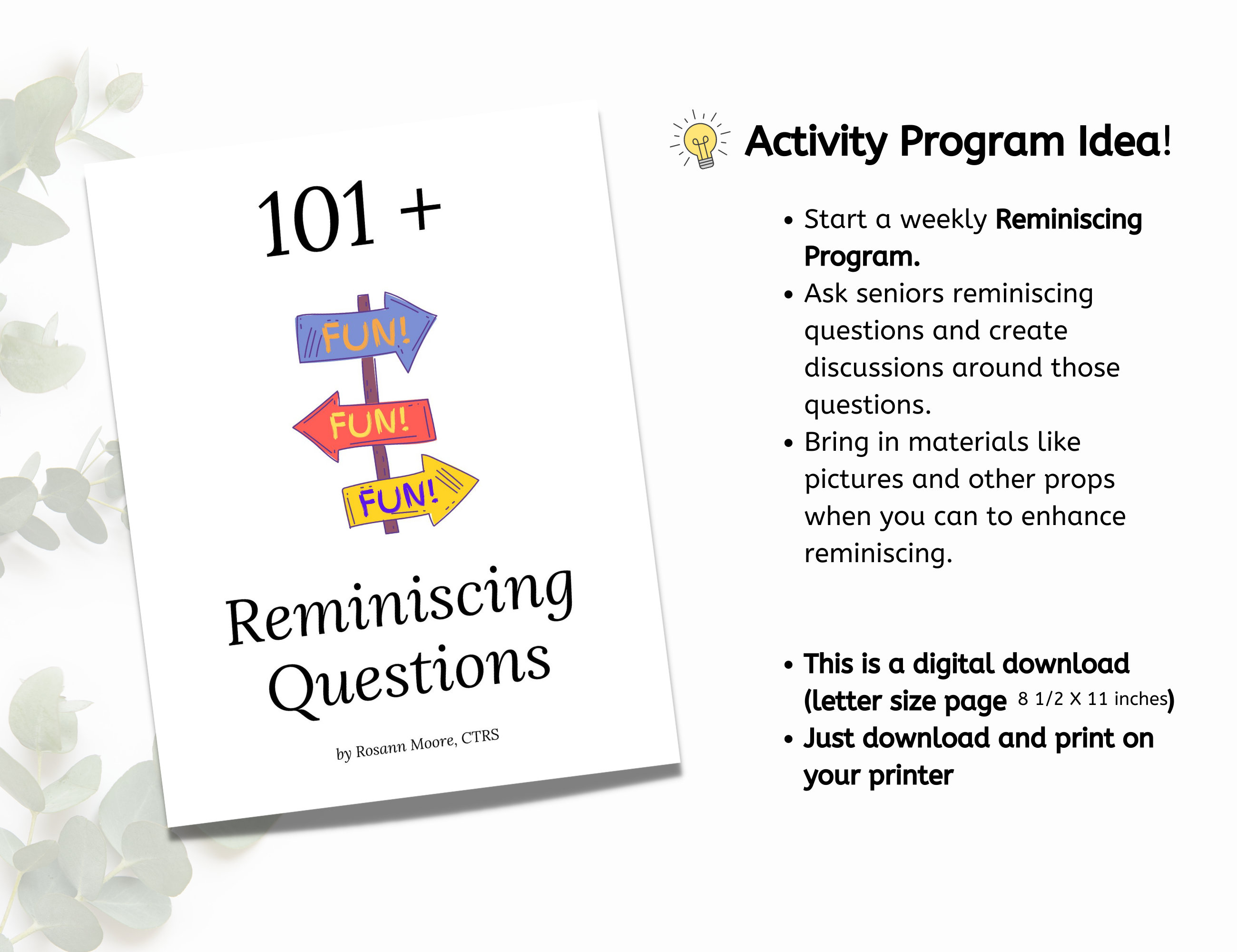 101 Fun Reminiscing Questions for Seniors Senior Groups - Etsy