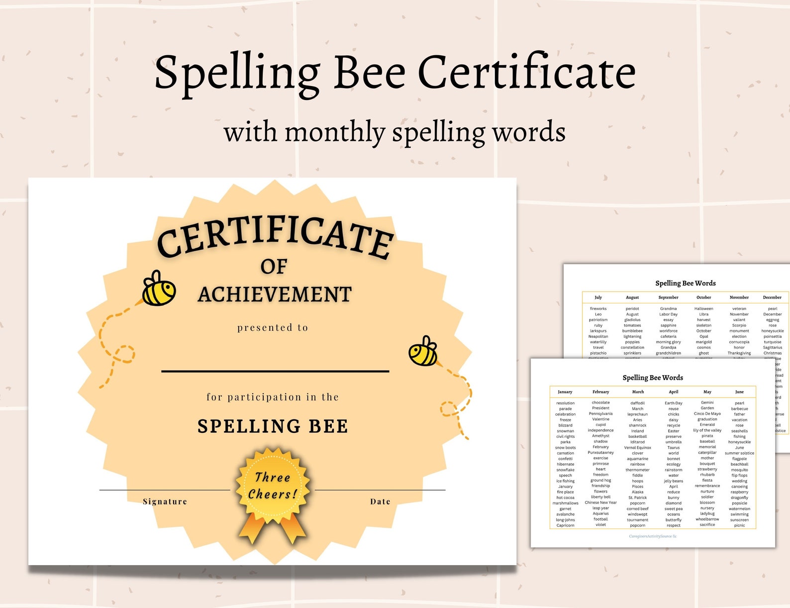 Spelling Bee Certificate With Monthly Spelling Words Senior Etsy spelling-bee-certificate-with-monthly-spelling-words-senior-etsy