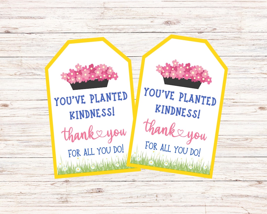 Thank You Gift Tag Printable Volunteer Appreciation, Teacher ...