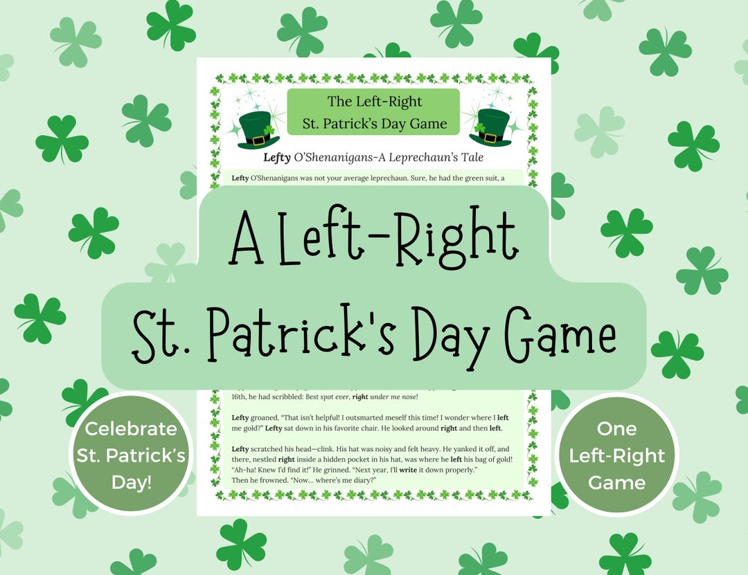 St. Patrick's Day Left Right Game, Pass the Gift Game, Senior Citizen ...