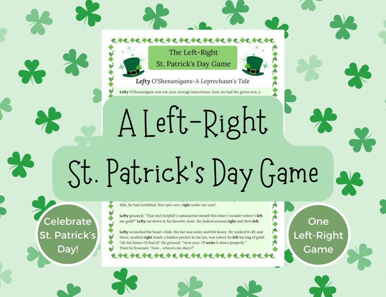 St. Patrick's Day Left Right Game, Pass the Gift Game, Senior Citizen ...