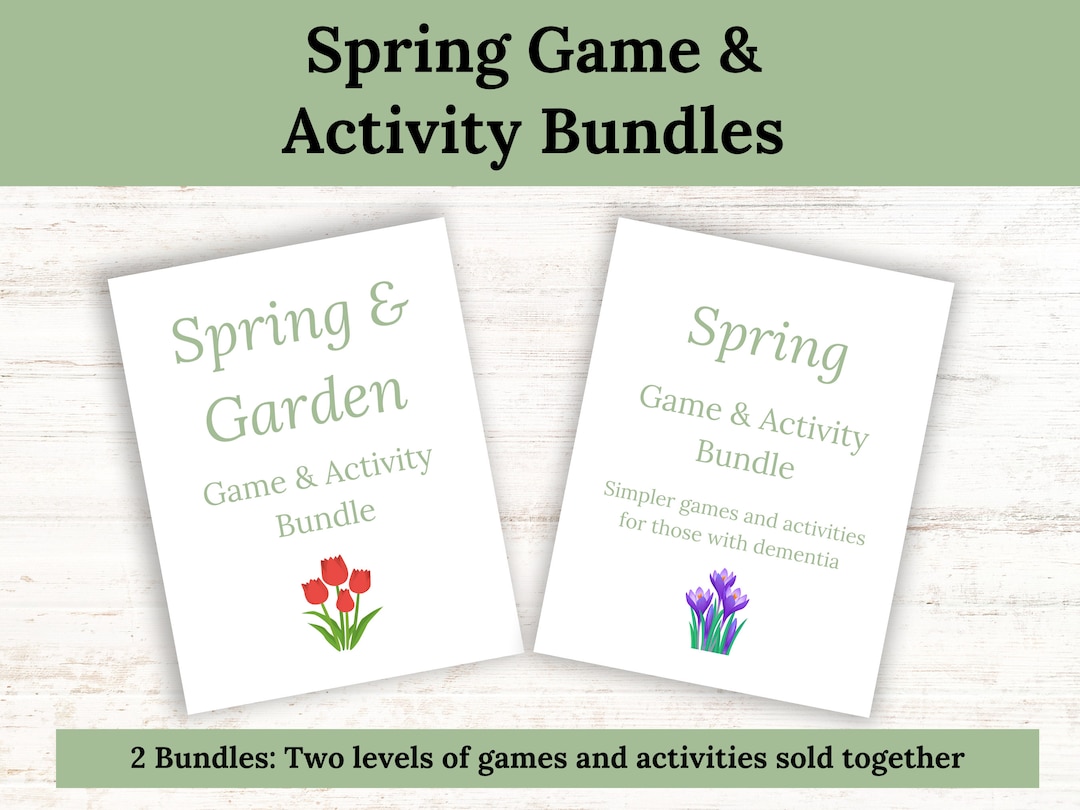 Spring Game and Activity Bundles for Seniors, Higher Level Games and ...