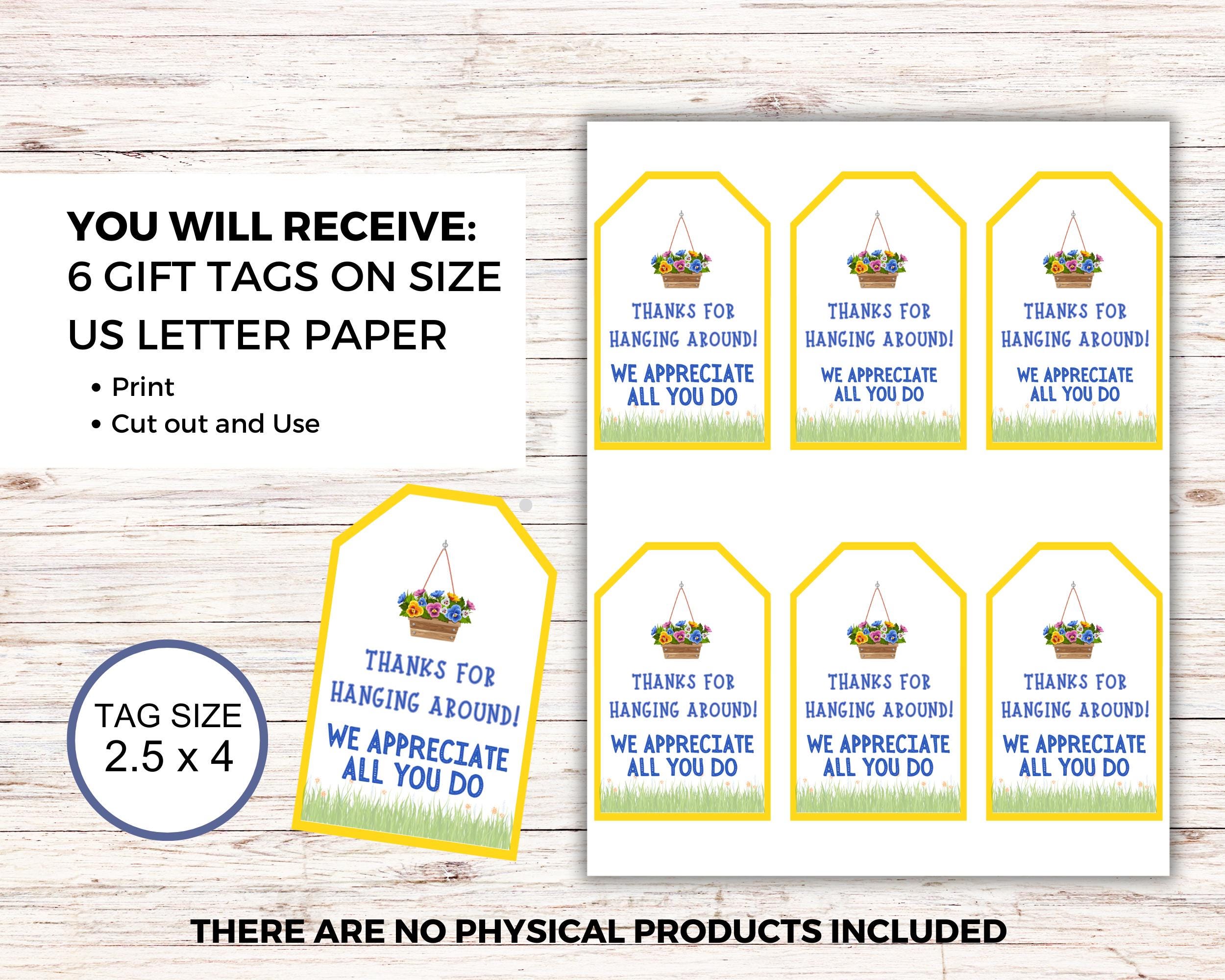 Thank You Gift Tags Printable Volunteer Appreciation Tags for Church ...