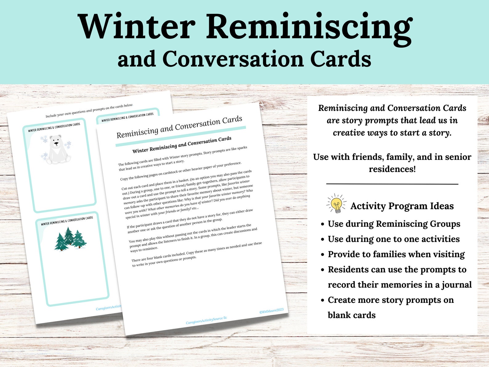 Winter Reminiscing and Conversation Cards Printable Game for Senior and ...