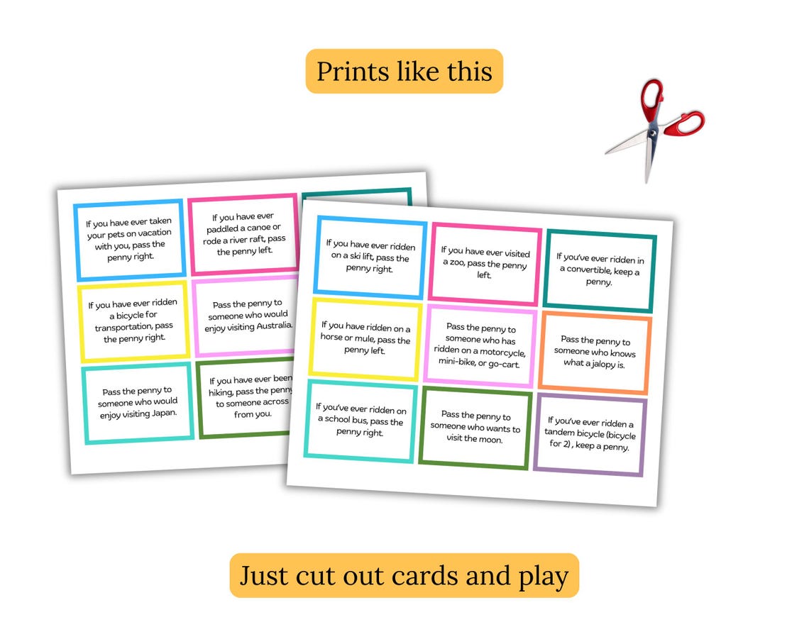 Senior Penny Pass Activity Printable-travel Edition, Dementia ...