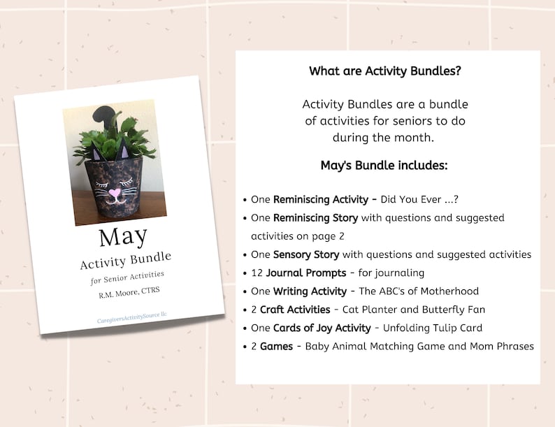 May Activity Bundle for Senior Activities, Reminiscing, Sensory ...