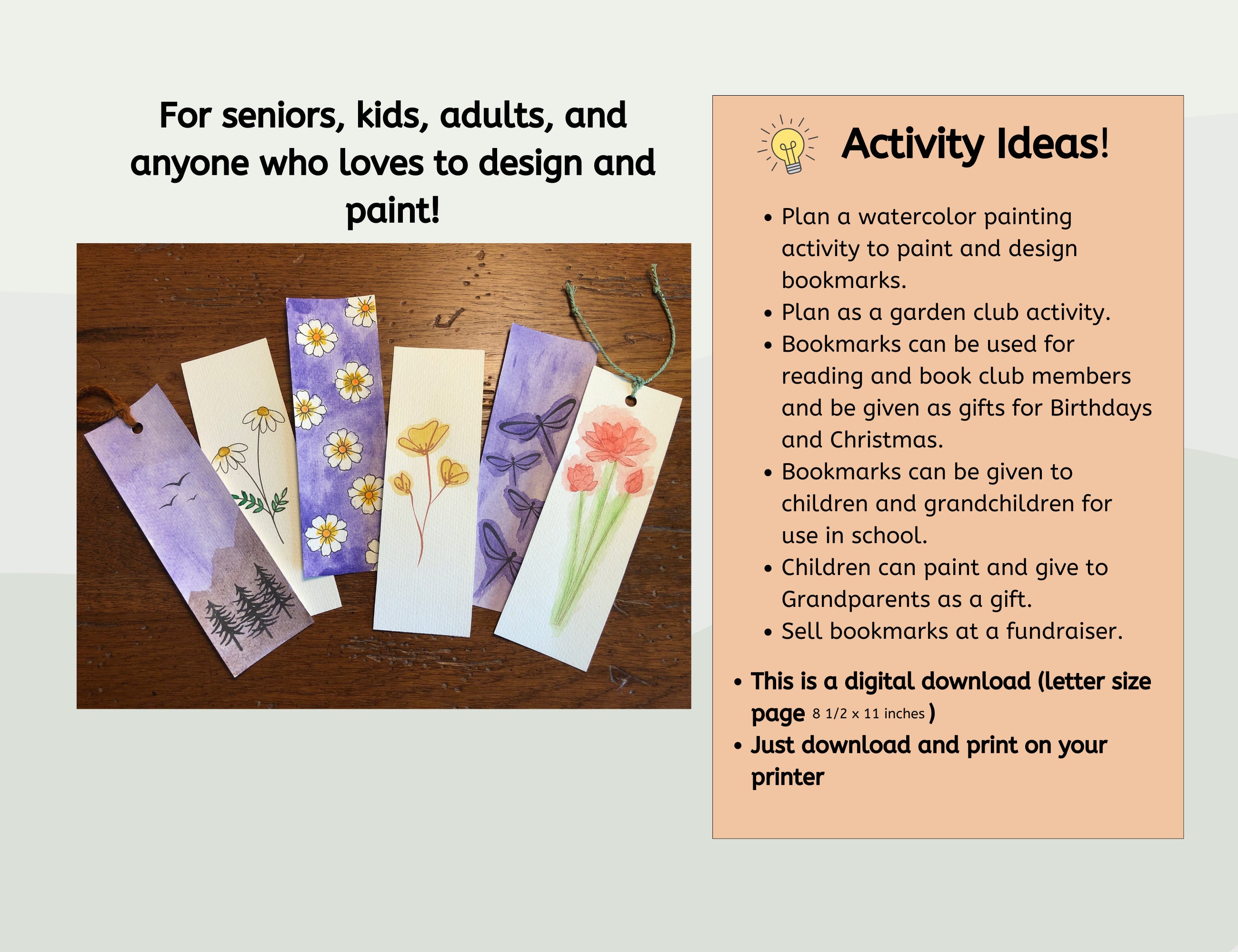 Bookmark Craft, Nature Inspired Unique Bookmarks, Senior Craft, School ...