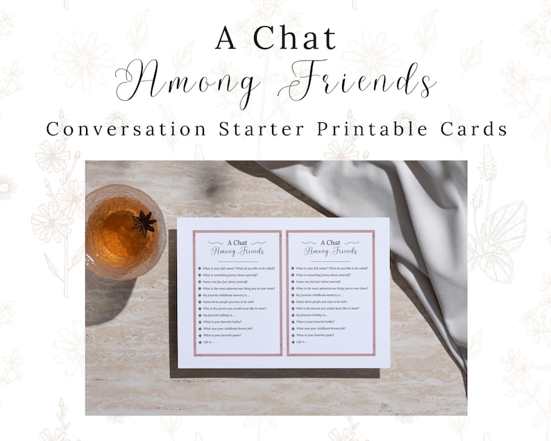 Conversation Cards Printable Conversation Starters, Icebreaker Game ...