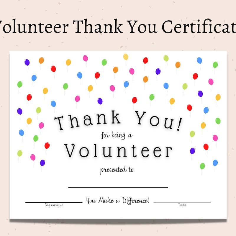 Volunteers Thank You - Etsy