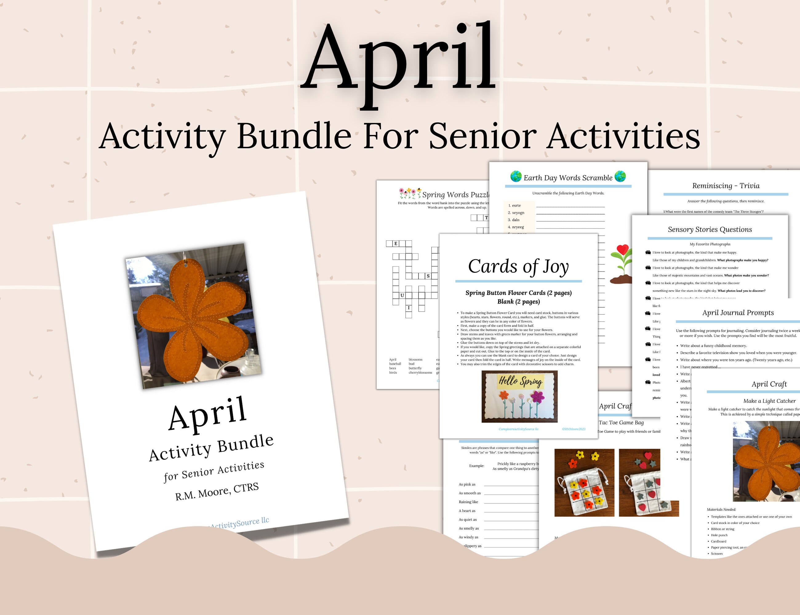 April Activity Bundle for Senior Activities, Reminiscing, Sensory ...