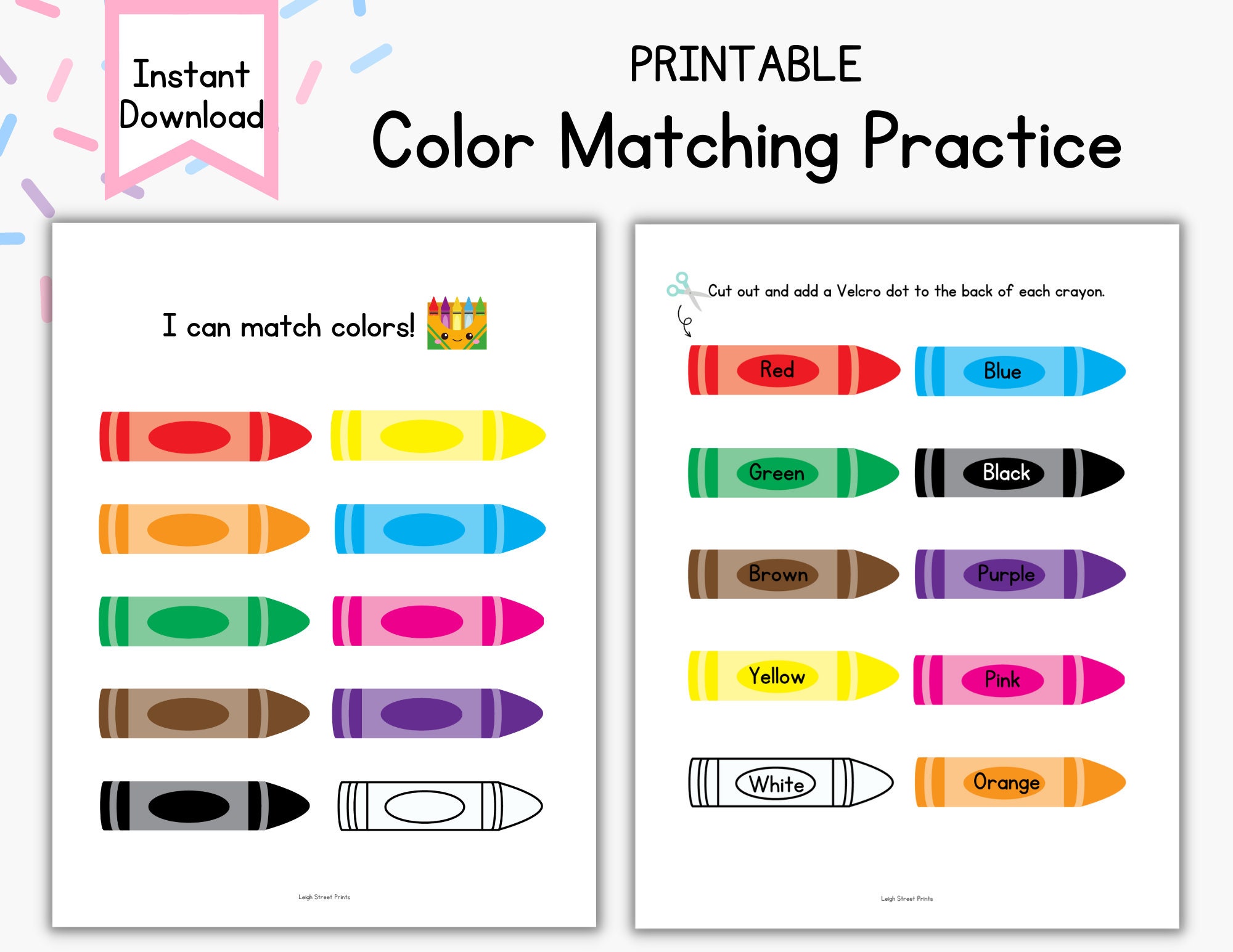 Color Matching Printable - Busy Book - Preschool - Color Learning ...