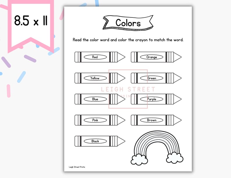 Coloring Worksheet - Learn Colors - Matching Colors Activity ...