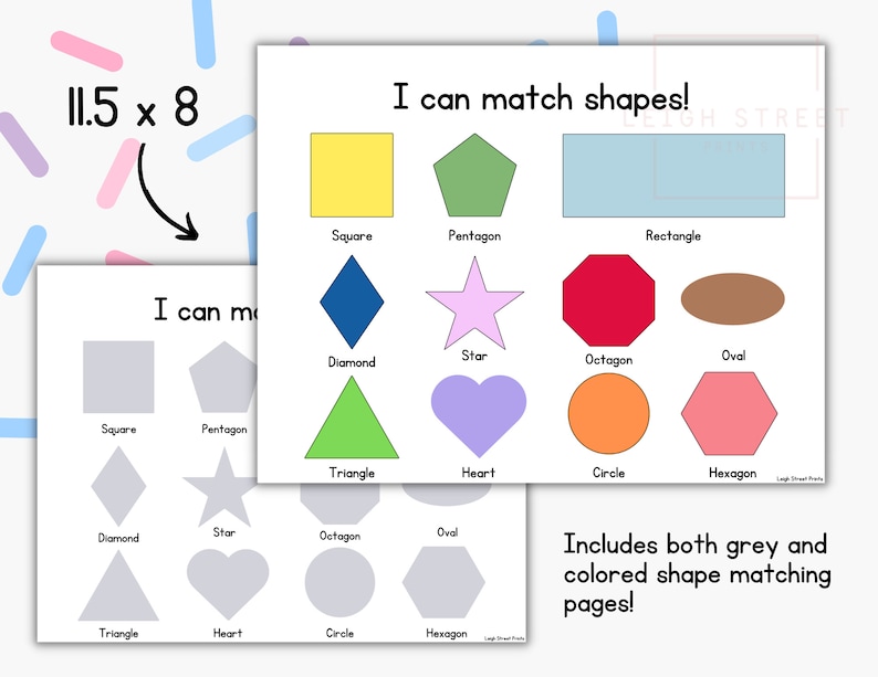 Shape Matching Activity - Busy Book - Preschool - Shape Game - Learn ...