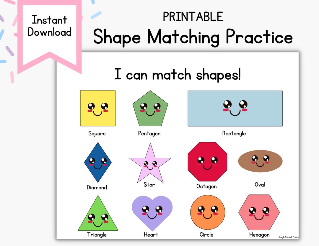 Shape Matching Activity - Busy Book - Preschool - Shape Game - Learn ...