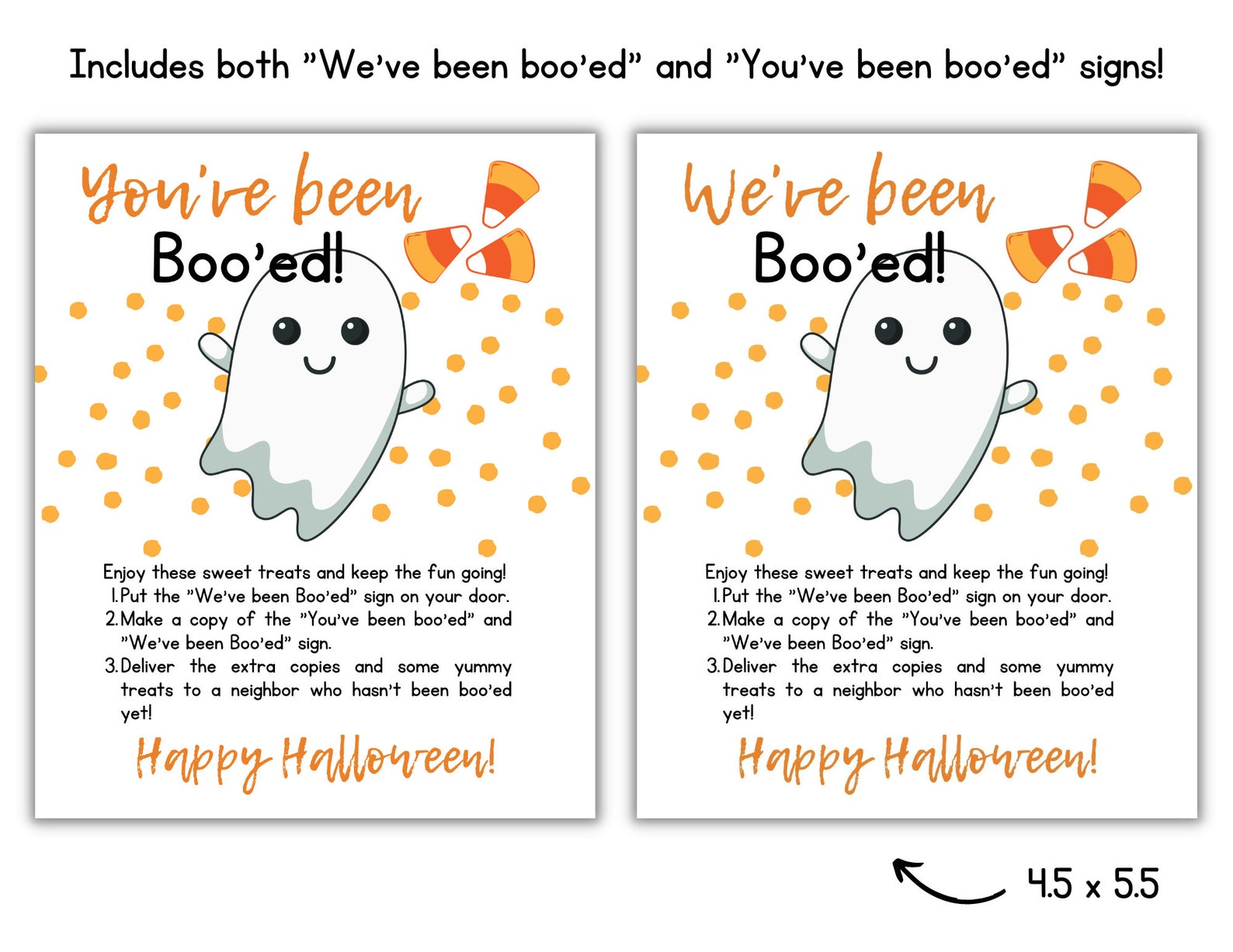 You've Been Boo'ed, We've Been Boo'ed Printable Signs - Halloween Game ...