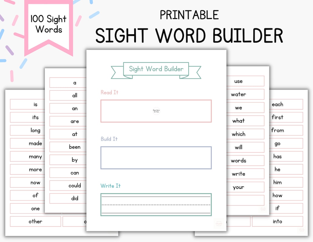 Sight Word Builder - Fry's First 100 Sight Words - Sight Word Game ...