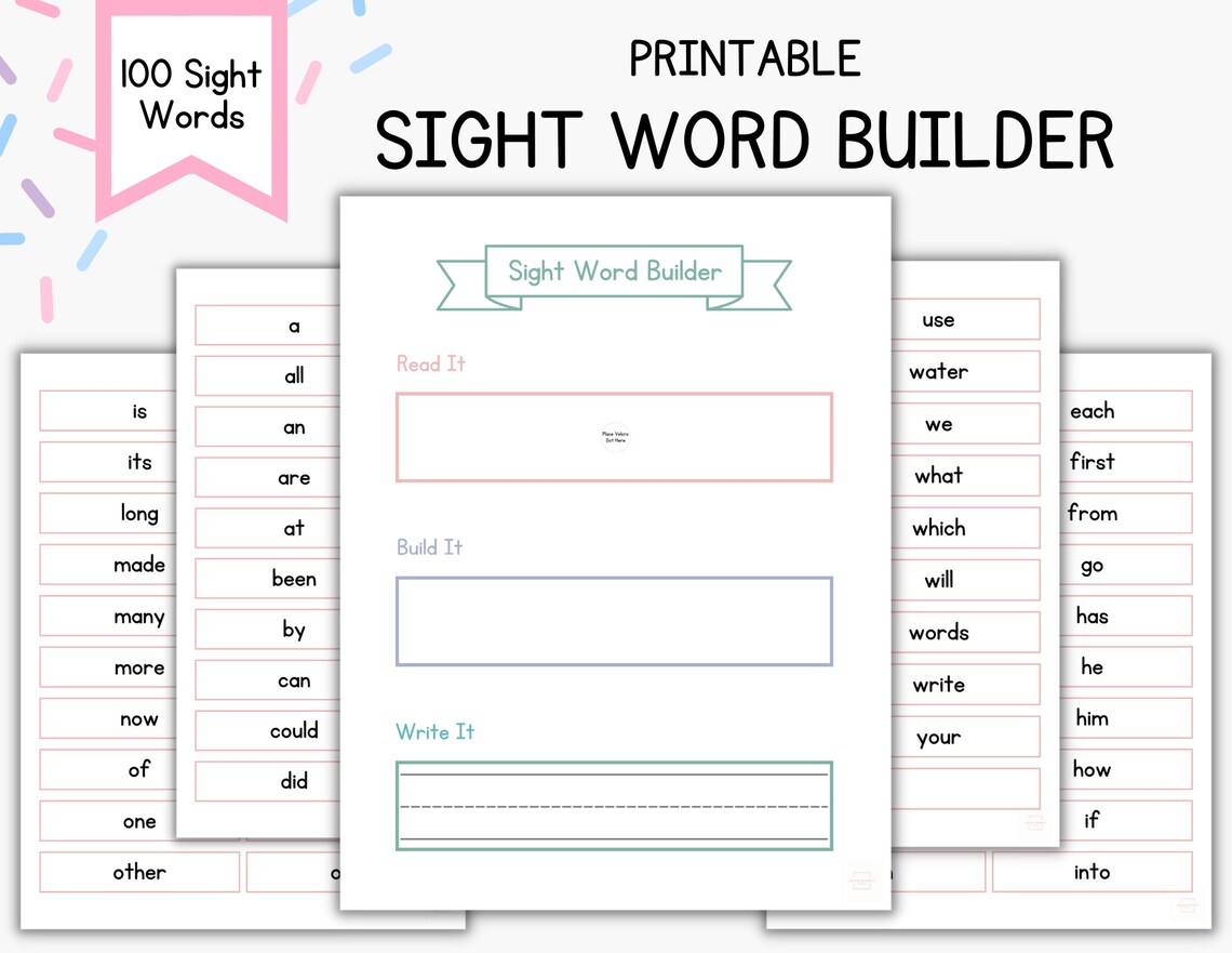 Sight Word Builder Fry's First 100 Sight Words Sight - Etsy