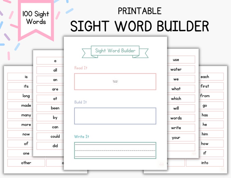 Sight Word Builder - Fry's First 100 Sight Words - Sight Word Game ...