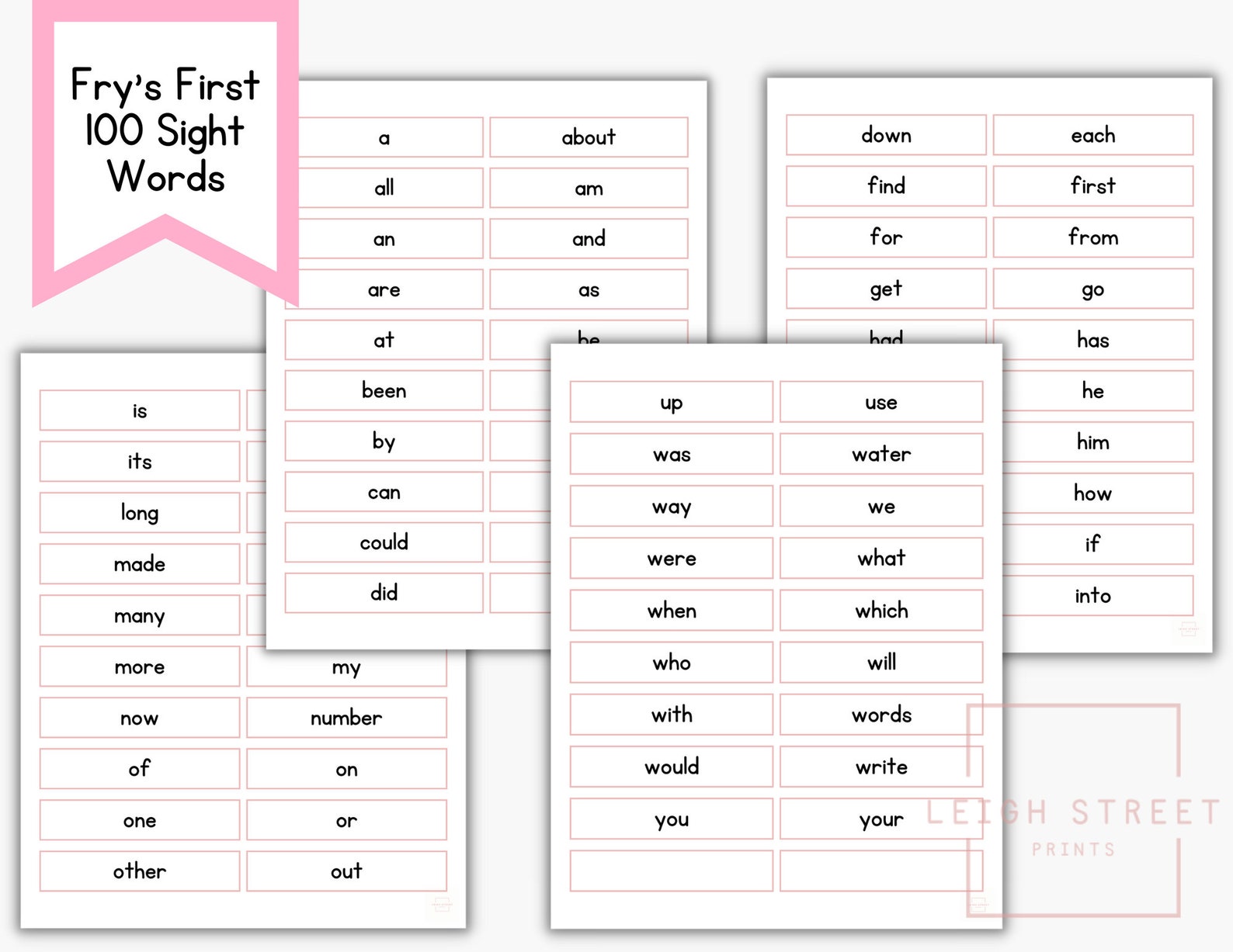 Sight Word Builder - Fry's First 100 Sight Words - Sight Word Game ...