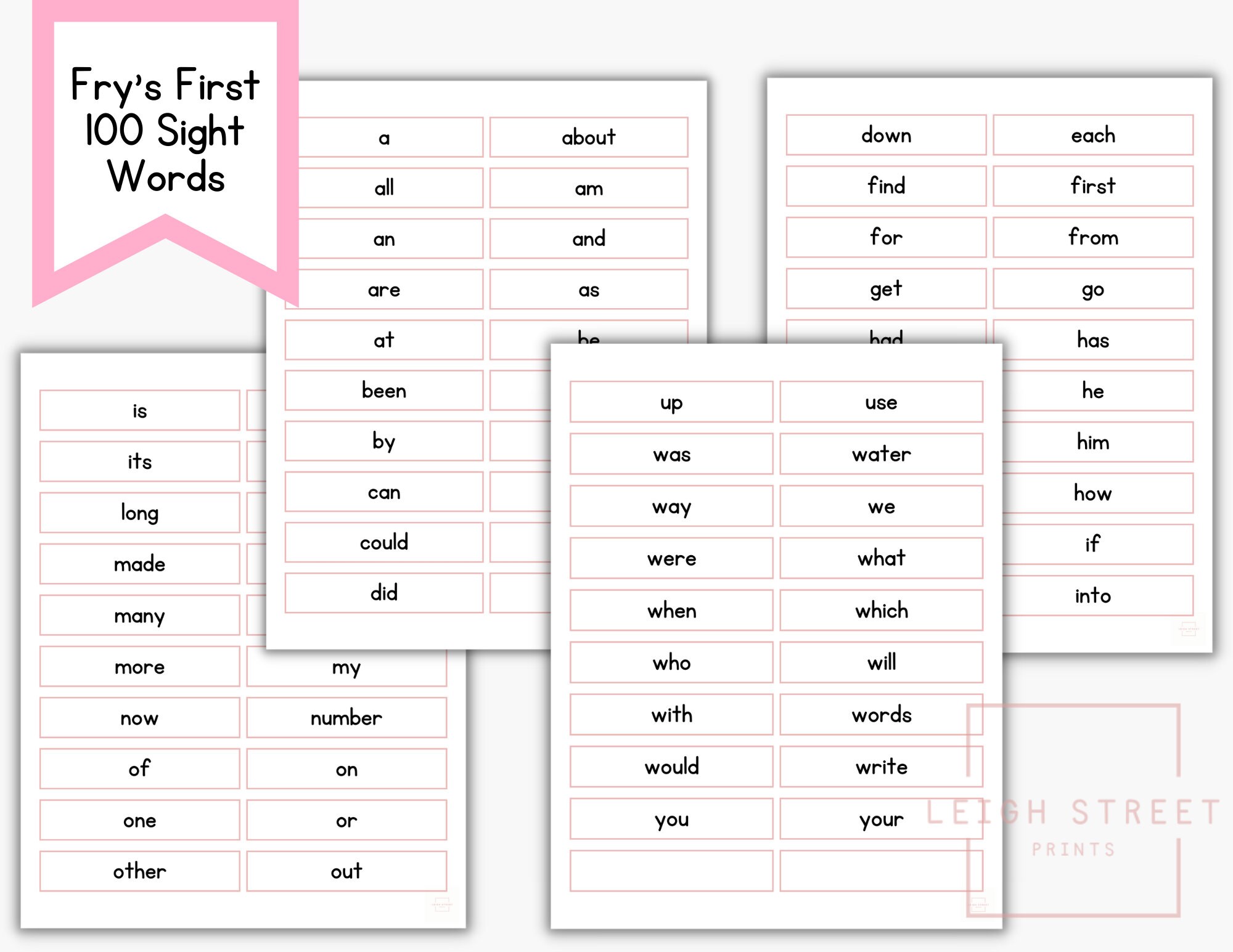 Sight Word Builder - Fry's First 100 Sight Words - Sight Word Game ...