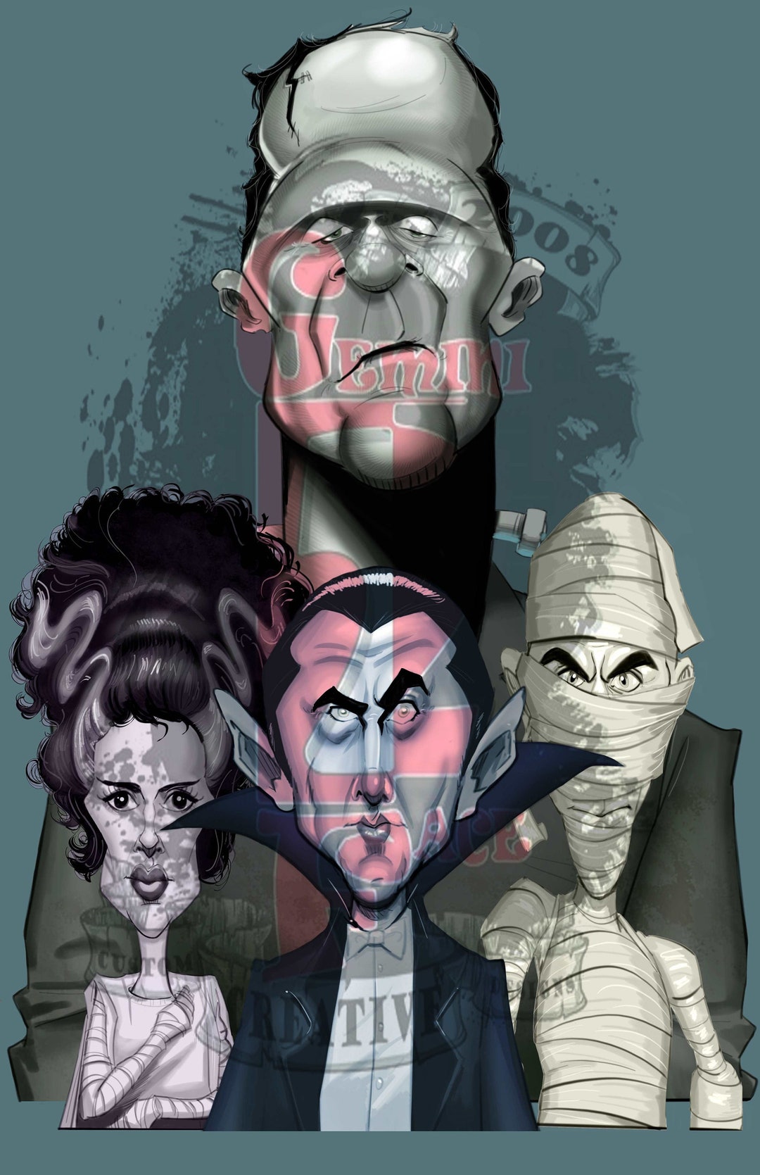 Classic Horror Villains PNG Digital File - Etsy