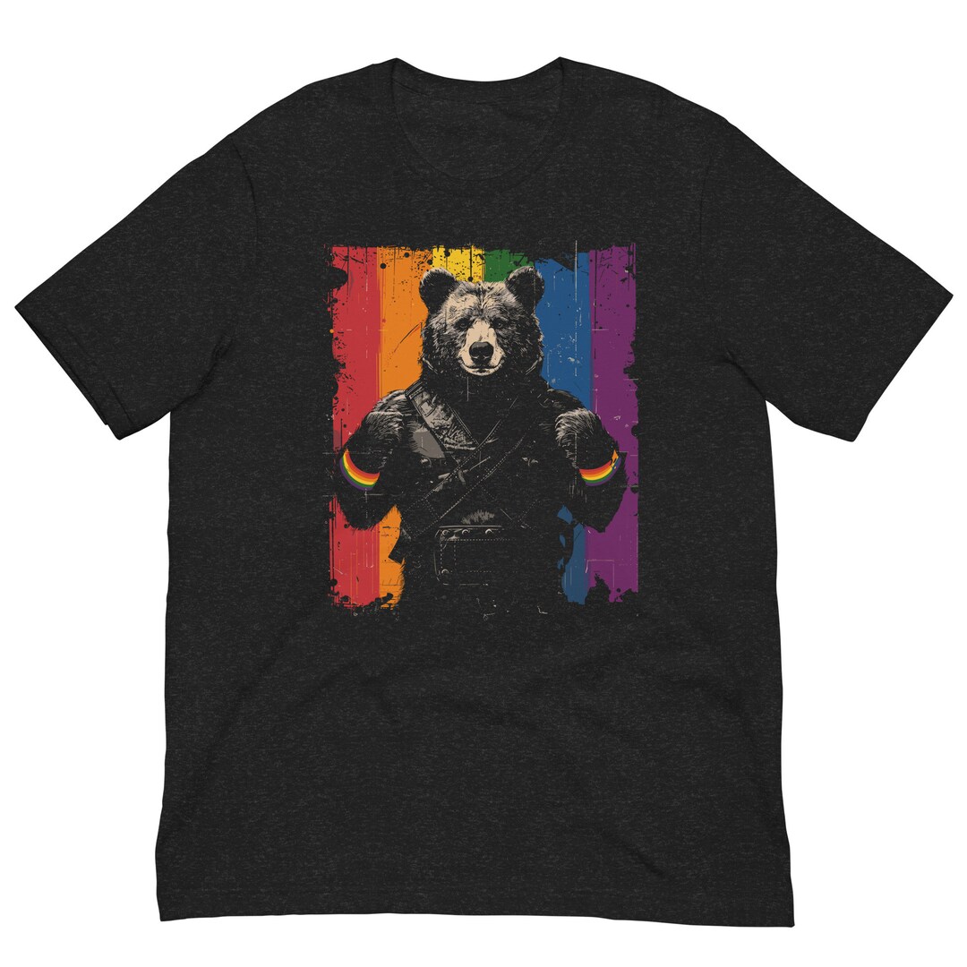 Fierce Stride Rainbow Splatter Gay Bear T-shirt - Etsy