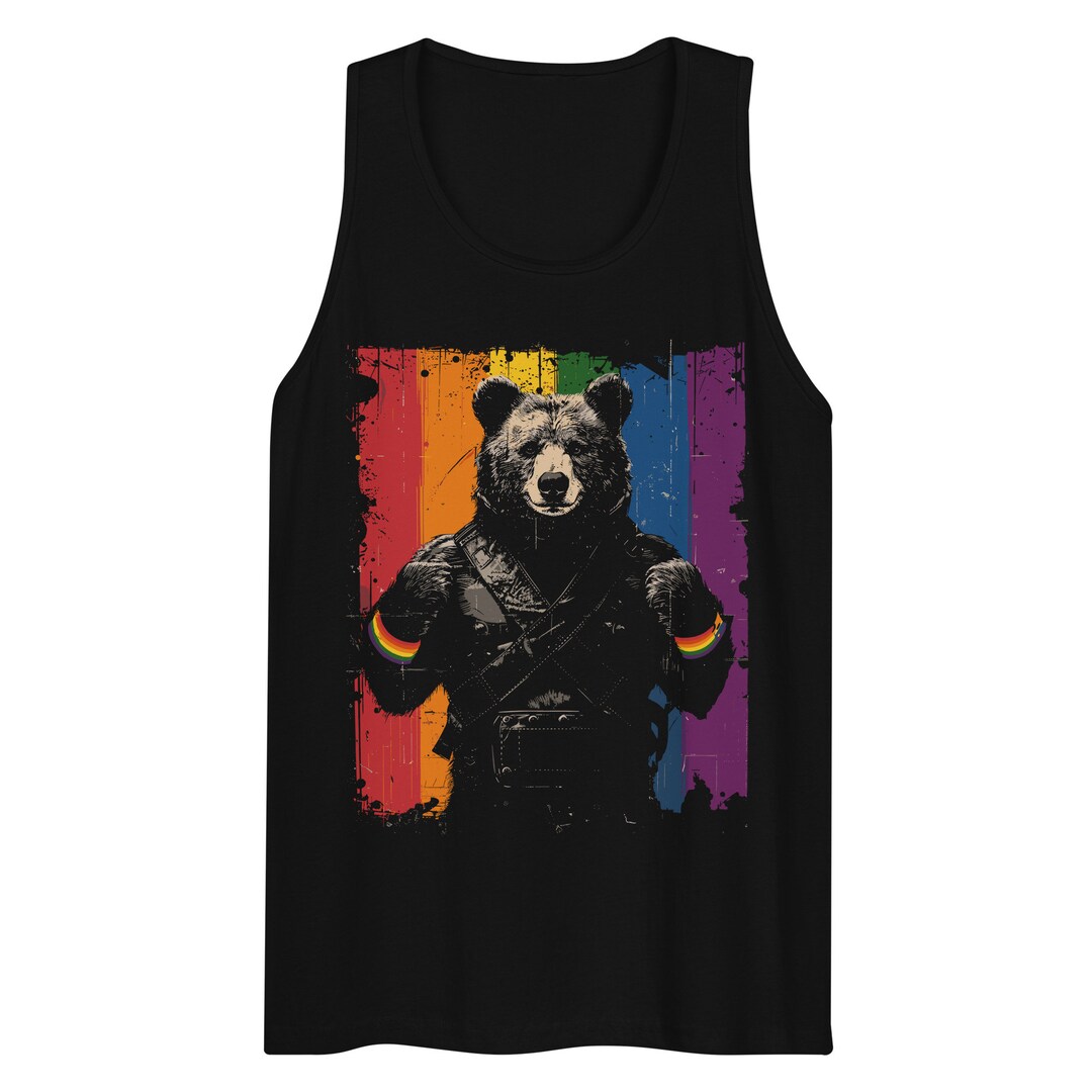 Fierce Stride Rainbow Splatter Gay Bear Tank Top - Etsy