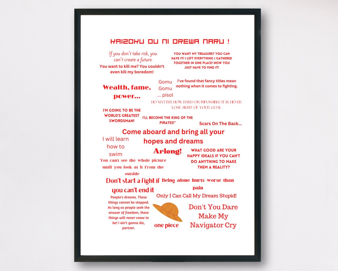 One Piece TV Series Quote Digital Printable in Red - Etsy
