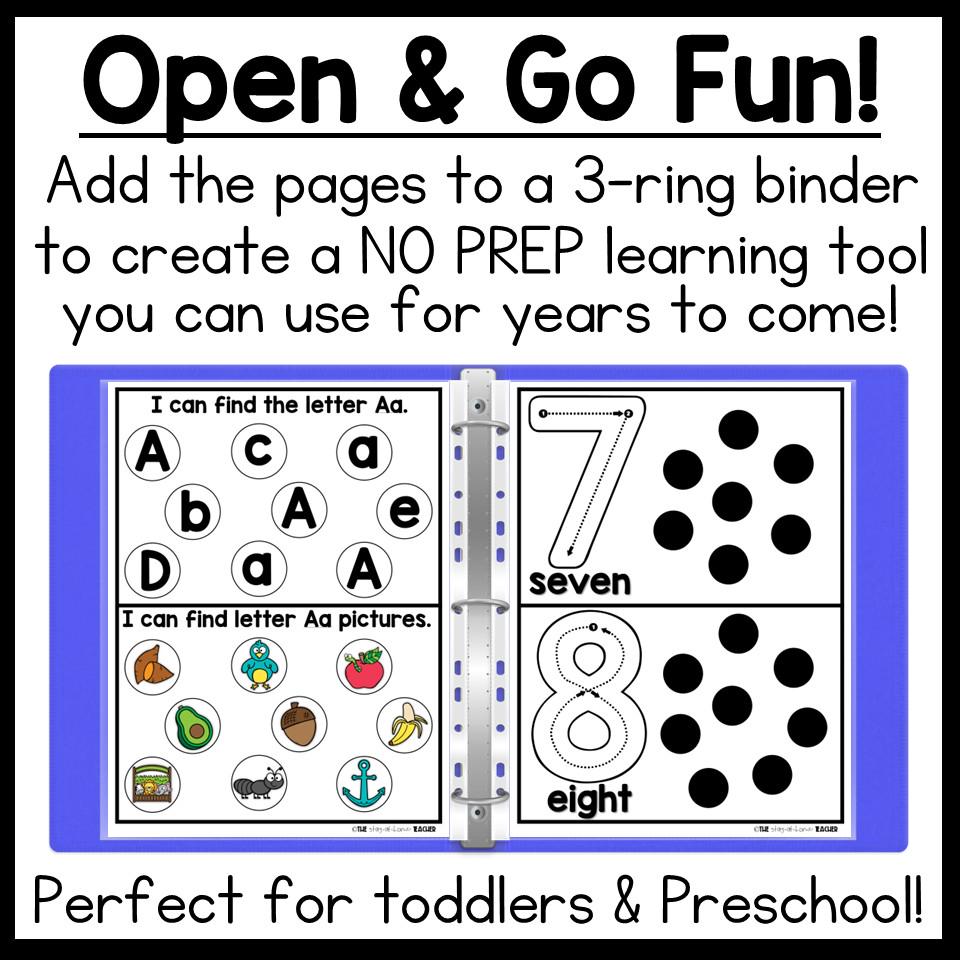 Printable Homeschool Preschool Binder for Math, Literacy and Fine Motor ...
