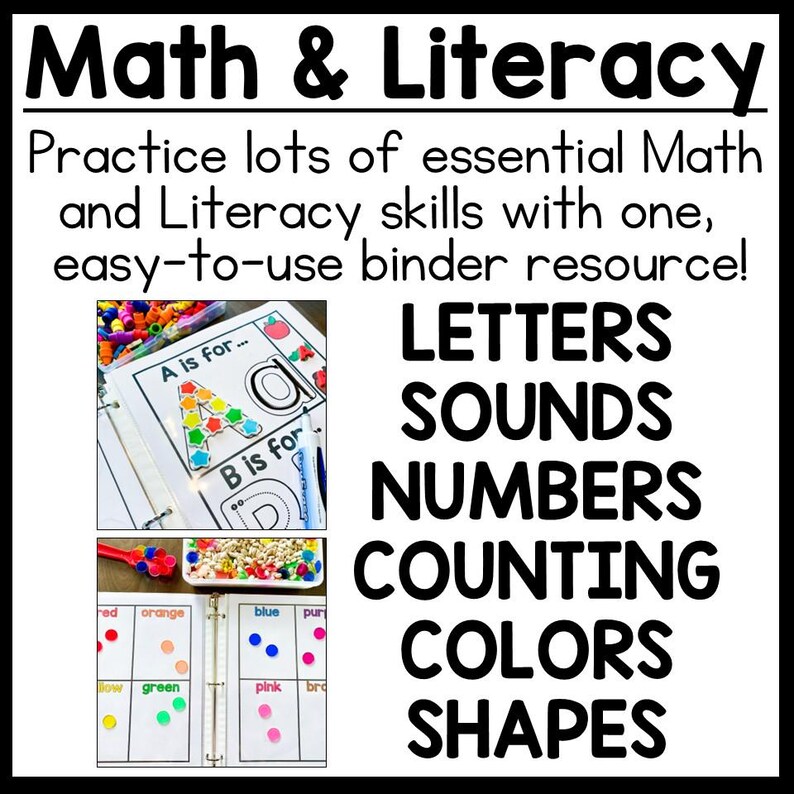 Printable Homeschool Preschool Binder for Math, Literacy and Fine Motor ...