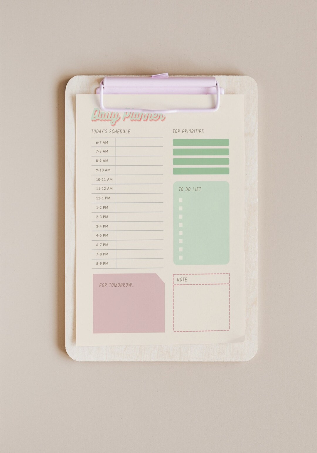 Cute Daily Planner Printable, Instant Download, Daily Schedule - Etsy