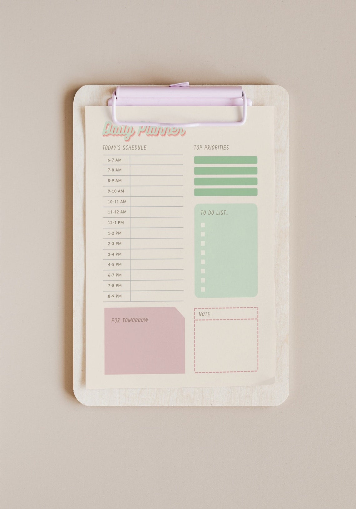 Cute Daily Planner Printable Instant Download Daily Schedule - Etsy