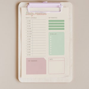 Cute Daily Planner Printable, Instant Download, Daily Schedule - Etsy