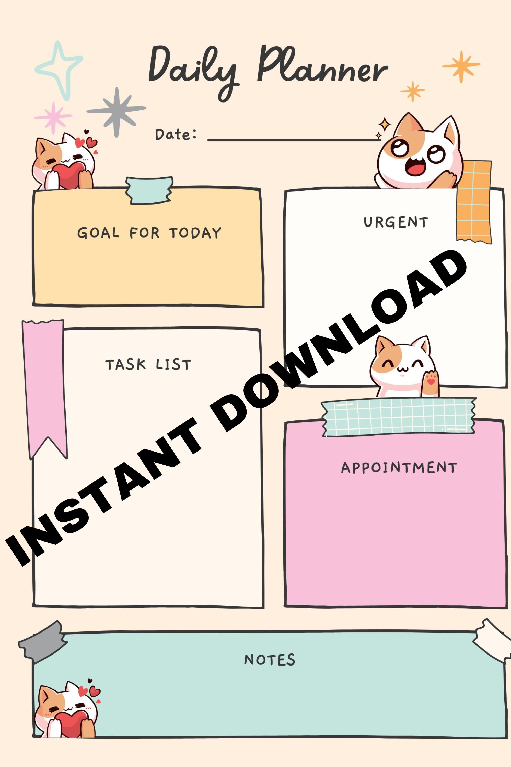 Cute Planner Daily Planner, Planner, Printable Planner, Instant ...