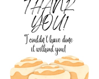 Cinnamon Roll Thank You Tag - Etsy