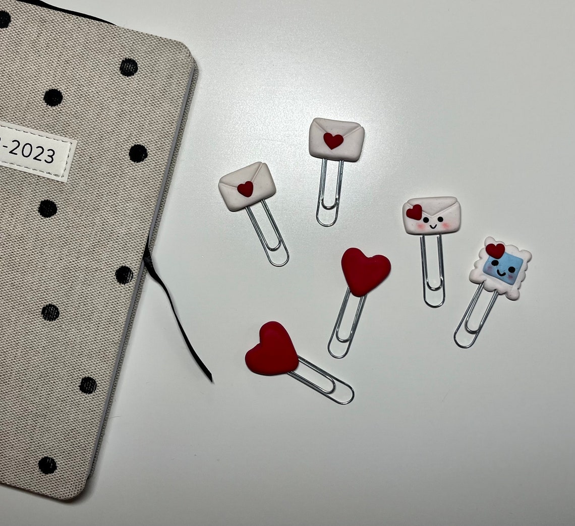 Paperclip, Handmade Love Clips, Bookmark, Office and School Supplies ...