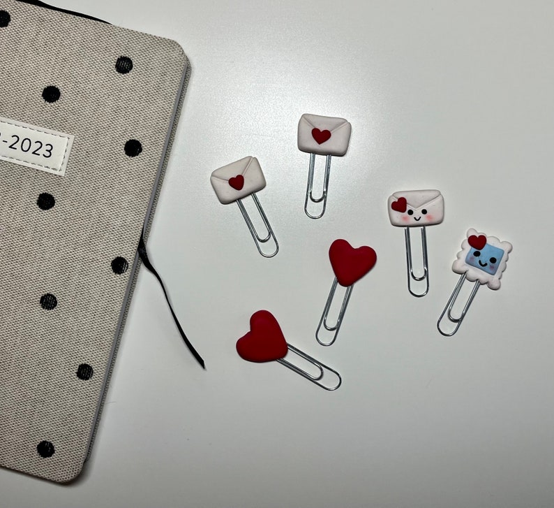 Paperclip, Handmade Love Clips, Bookmark, Office and School Supplies ...