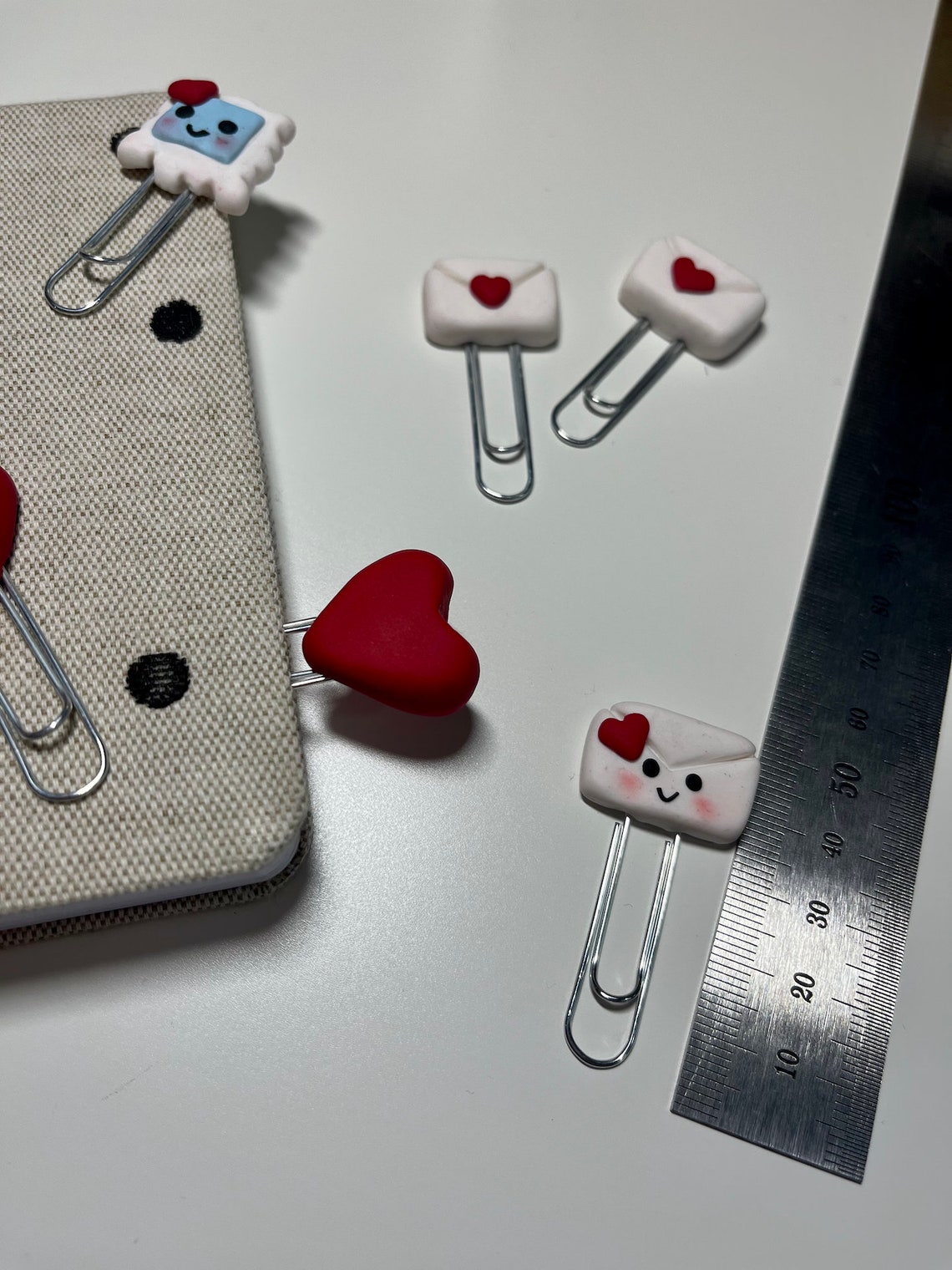 Paperclip, Handmade Love Clips, Bookmark, Office and School Supplies ...