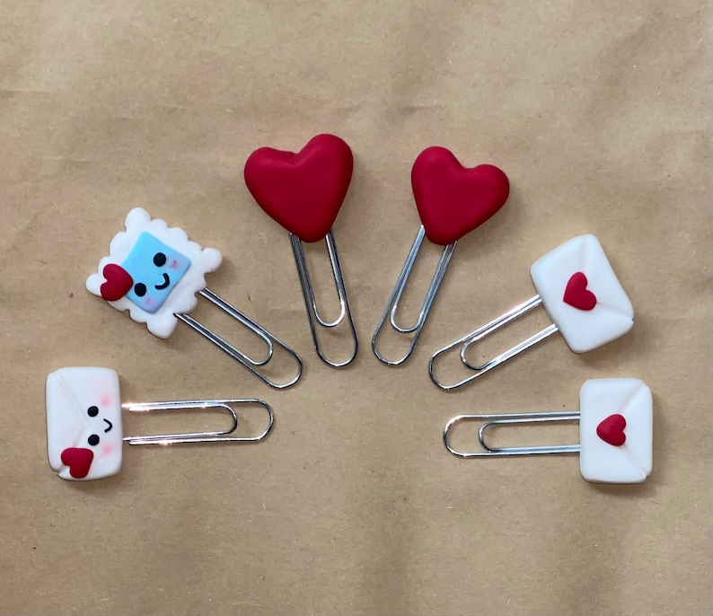 Paperclip, Handmade Love Clips, Bookmark, Office and School Supplies ...