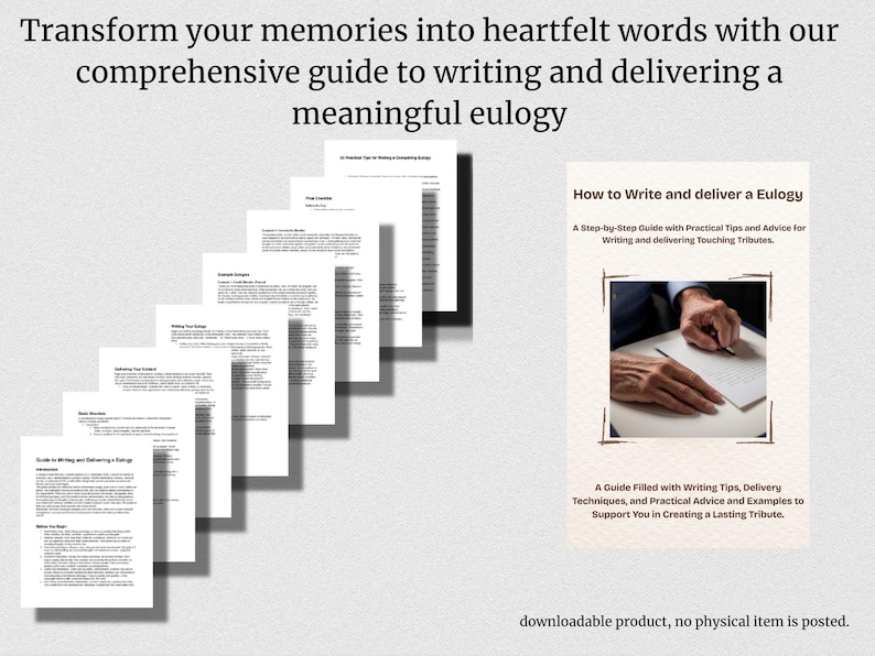 Eulogy Writing Guide: Funeral Speech Template & Tips (PDF Download) - Etsy