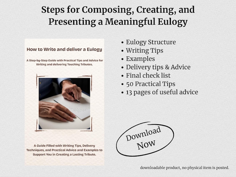 Eulogy Writing Guide: Funeral Speech Template & Tips (PDF Download) - Etsy