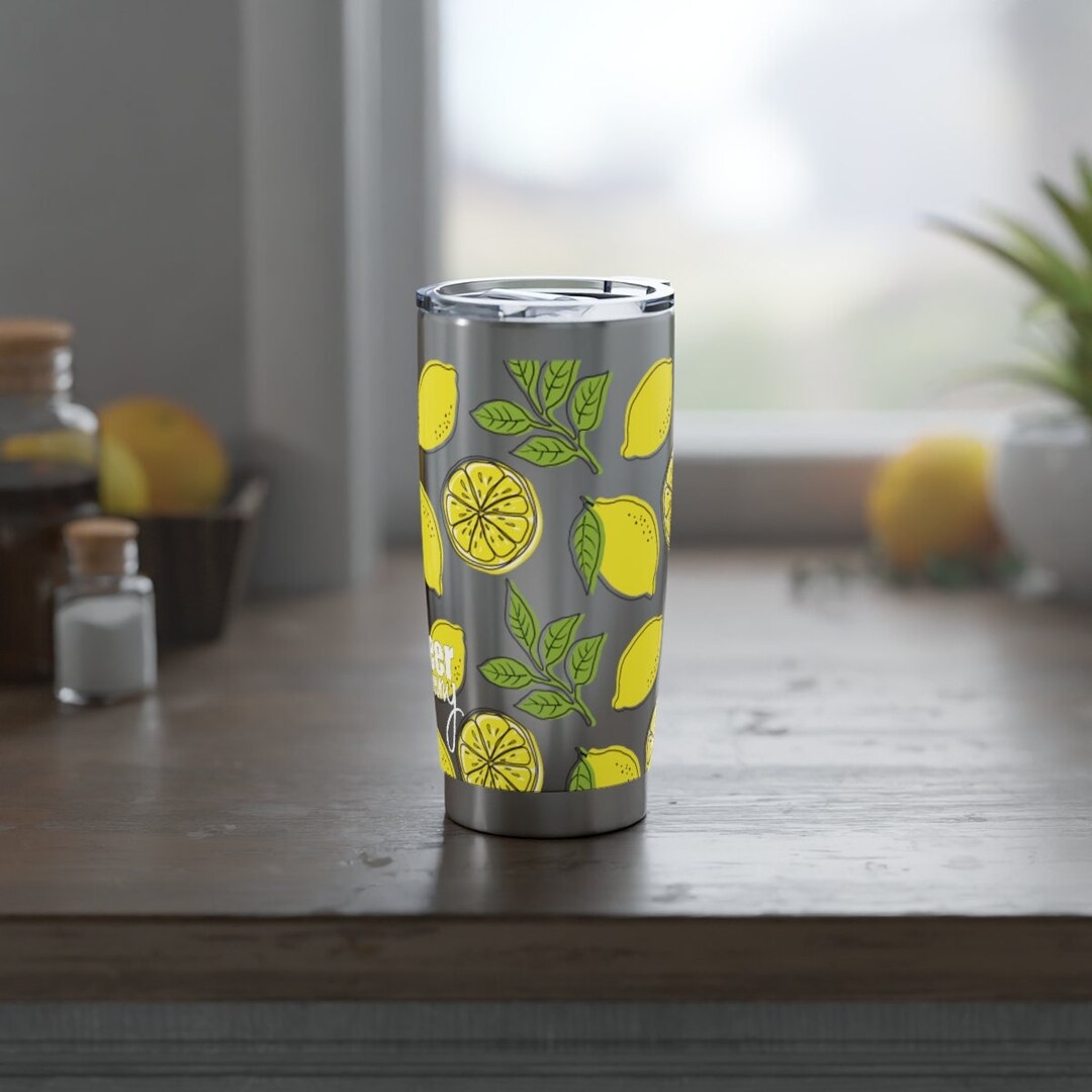 Lemon 20oz Tumbler, Stainless Steel Tumbler, Cute Lemon Cup, Travel ...