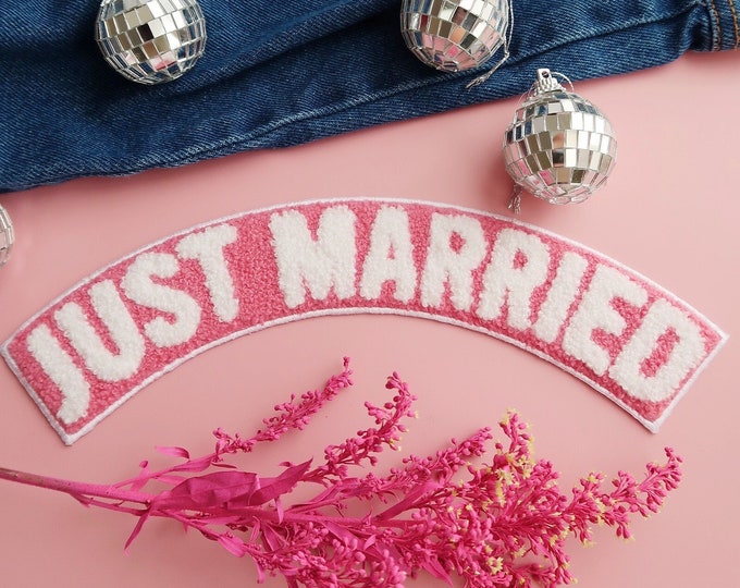 Just Married Patch, Bridal Patch, Iron on Patch, Patches for Jackets, Sew on Patch, Bride Patch ...
