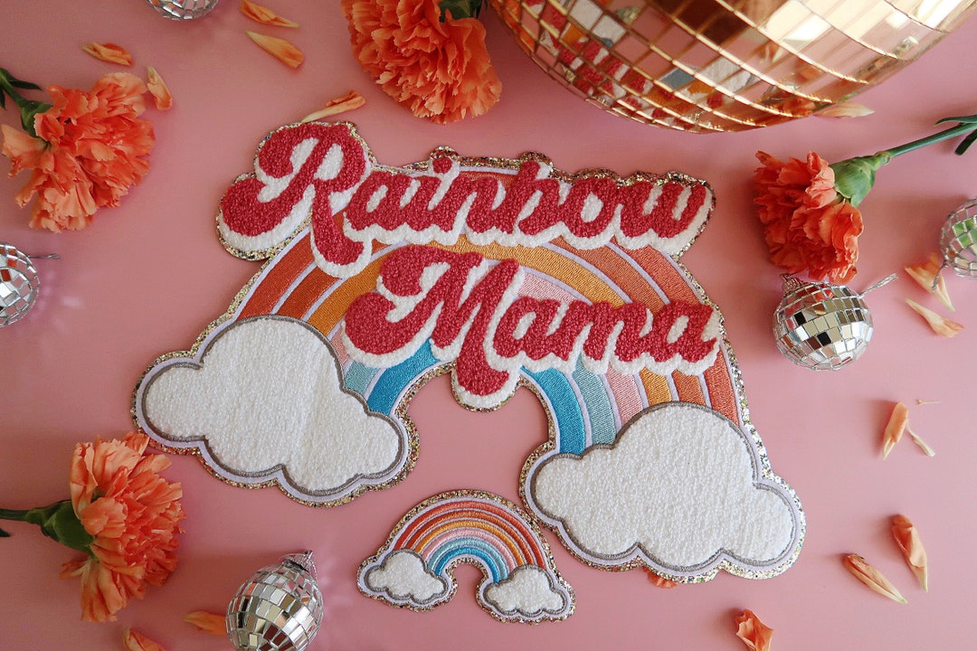 Mama Patch, Rainbow Patch, Iron on Patch, Embroidered Patch Set, Sew on ...