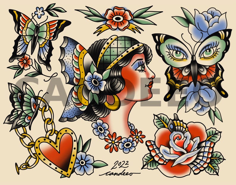 METAMORPHOSIS Tattoo Flash - Etsy