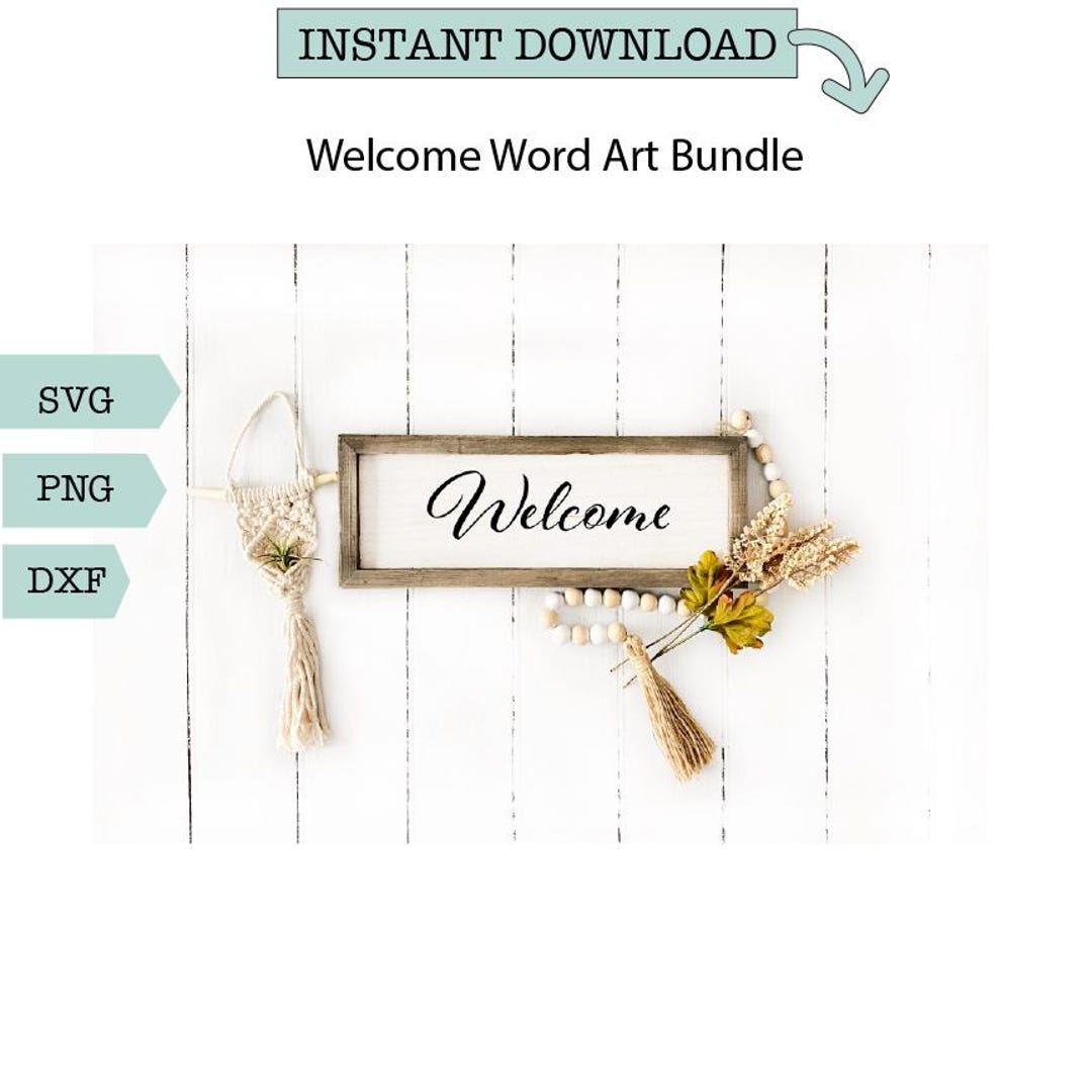Welcome Word Art for Vinyl Projects, Sublimation, Card Sentiments ...
